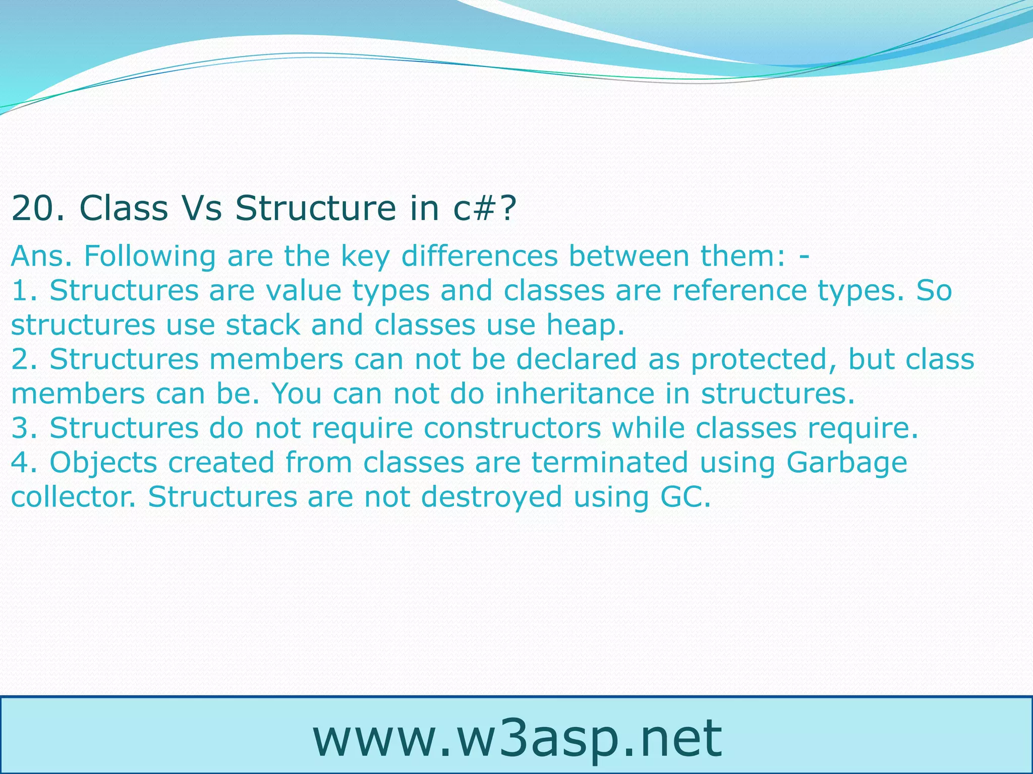 Top 20 c# interview Question and answers | PPT