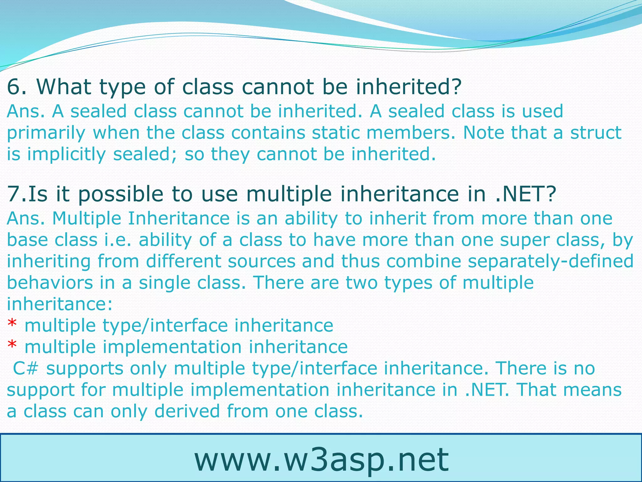 Top 20 c# interview Question and answers | PPT