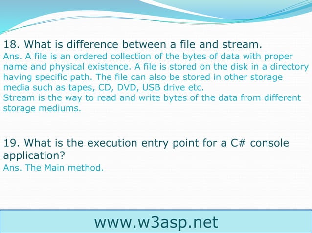 Top 20 c# interview Question and answers | PPT