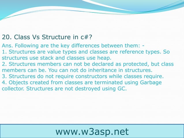 Top 20 c# interview Question and answers | PPT