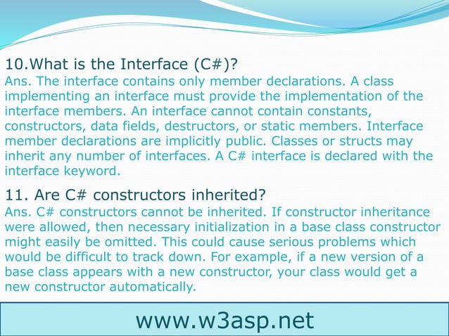 Top 20 c# interview Question and answers | PPT
