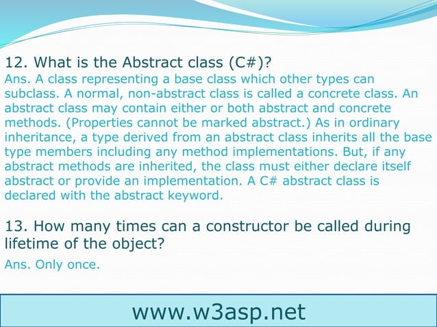 Top 20 c# interview Question and answers | PPT
