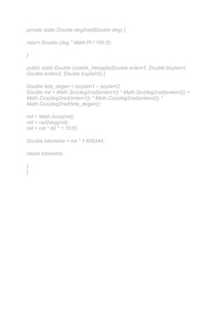 C# ile iki konum (küresel koordinatlarla – enlem/boylam) arası mesafe ...