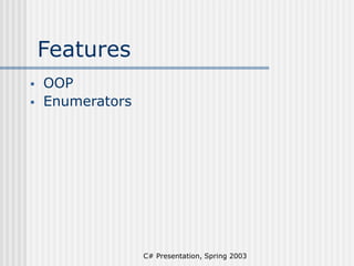 CSharp.ppt | Programming Languages | Computing