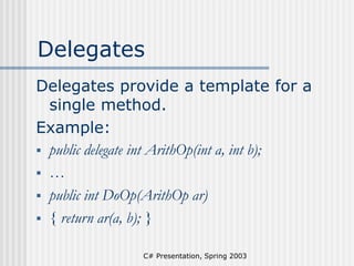 CSharp.ppt | Programming Languages | Computing