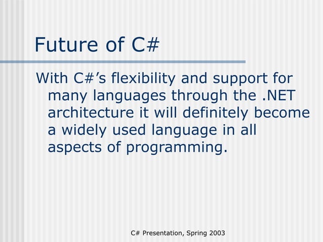 CSharp.ppt | Programming Languages | Computing