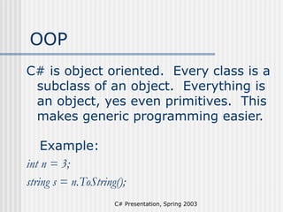 C# Overview. Fundamentals of C#.Net Language | PPT