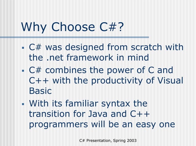 C Overview Fundamentals Of Cnet Language Ppt