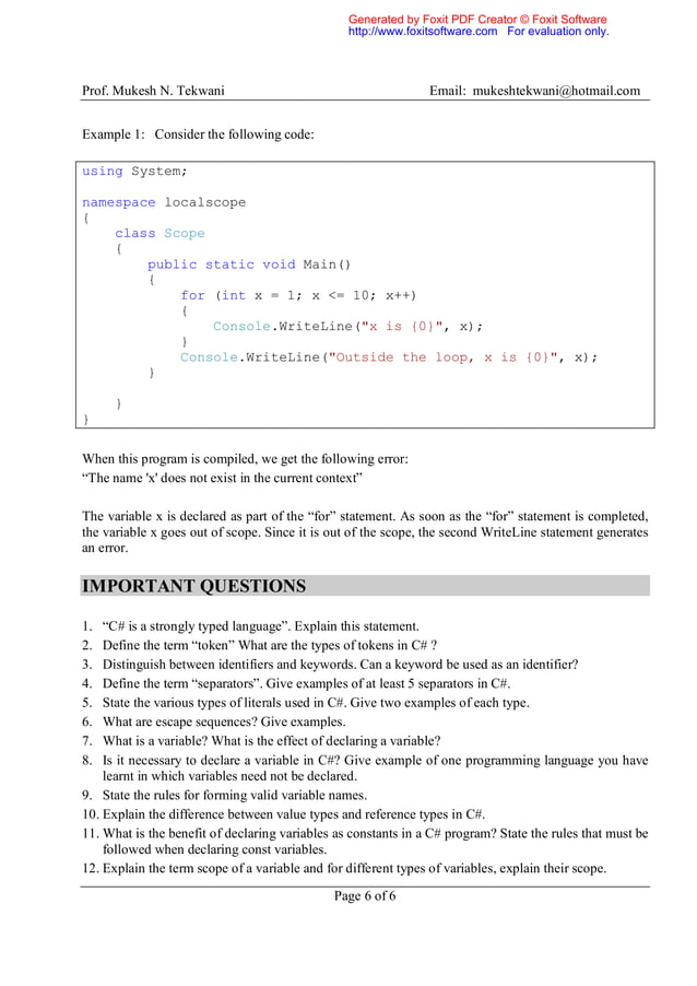 C sharp chap2 | PDF | Programming Languages | Computing