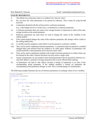 C sharp chap5 | PDF