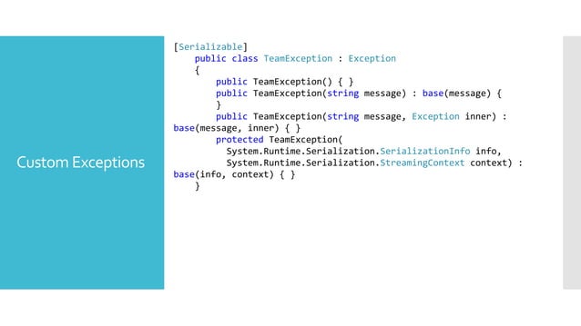 C Sharp Tutorial : C Sharp Exception | PPTX