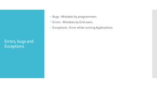 C Sharp Tutorial : C Sharp Exception | PPTX