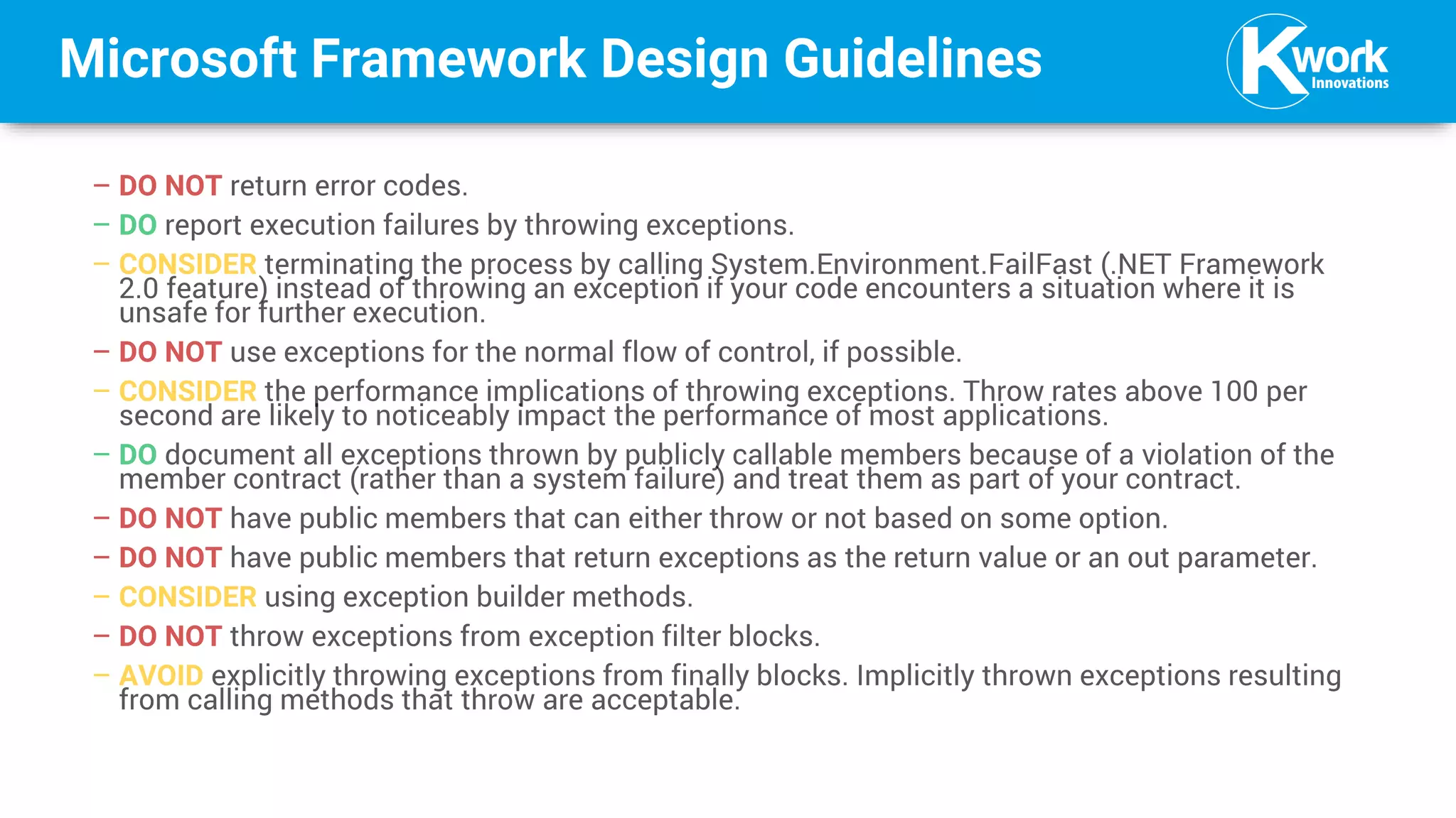 C# Exception best practices | PPT