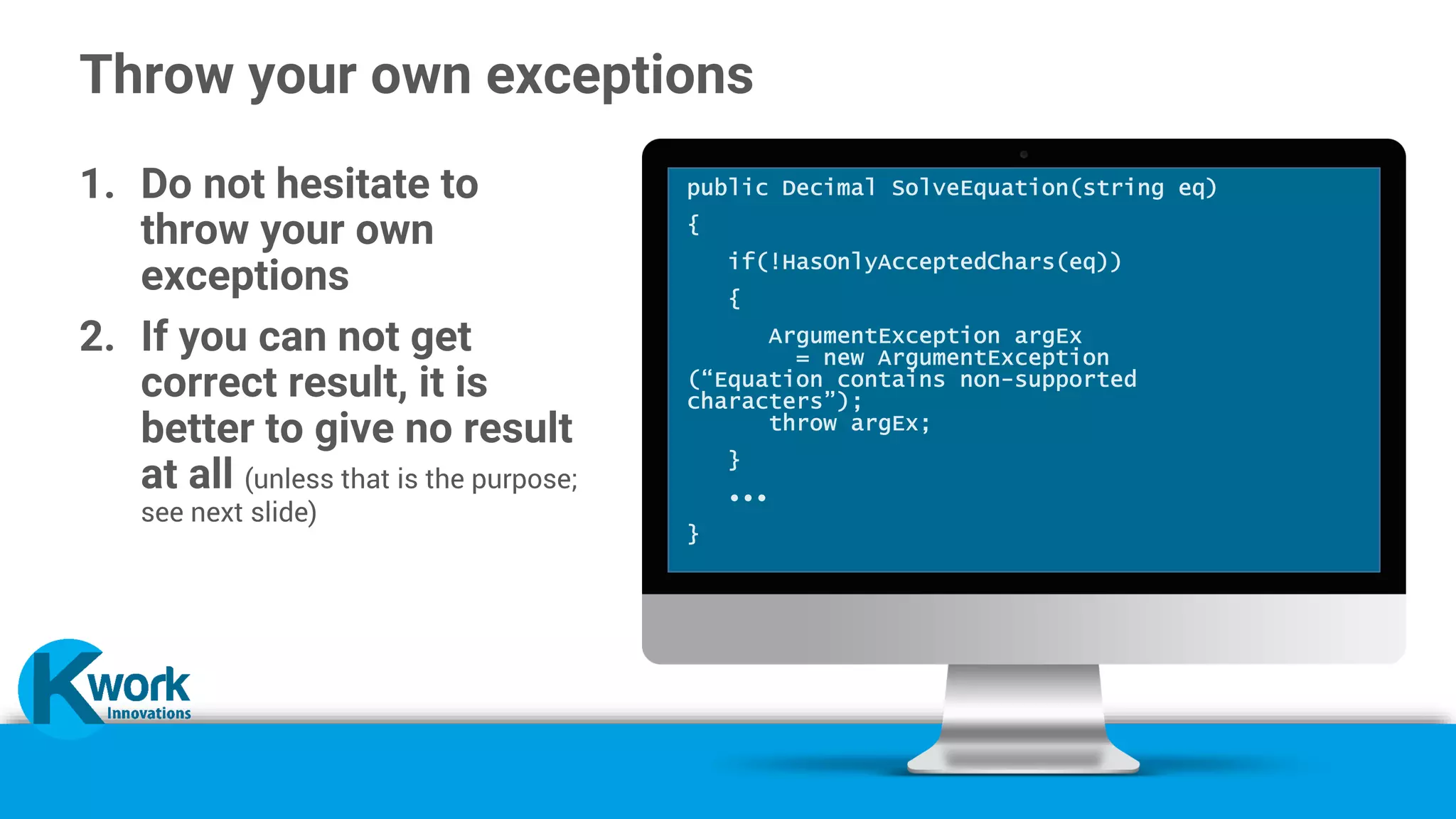 C# Exception best practices | PPT