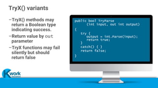 C# Exception best practices | PPT