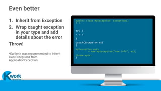 C# Exception best practices | PPT