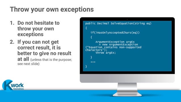 C# Exception best practices | PPT