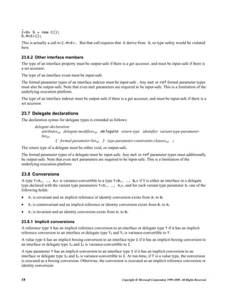 C Sharp 4 0 Specification | DOC | Web Development | Internet