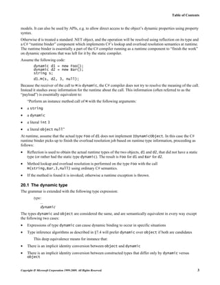 C Sharp 4 0 Specification | DOC | Web Development | Internet