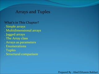 Csharp4 arrays and_tuples | PPT