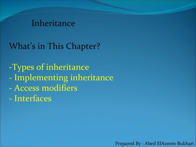Csharp4 inheritance | PPT