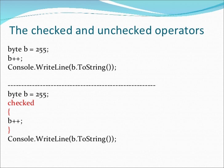 Csharp4 operators and_casts