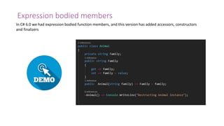 C# 6.0 and 7.0 new features | PPTX