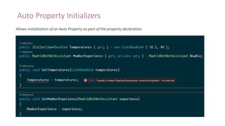 C# 6.0 and 7.0 new features | PPTX