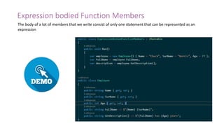 C# 6.0 and 7.0 new features | PPTX