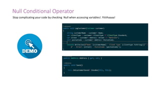 C# 6.0 and 7.0 new features | PPTX
