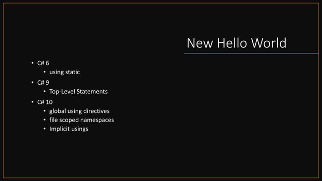 C# 9 and 10 - What's cool? | PDF