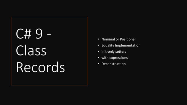 C# 9 and 10 - What's cool? | PDF