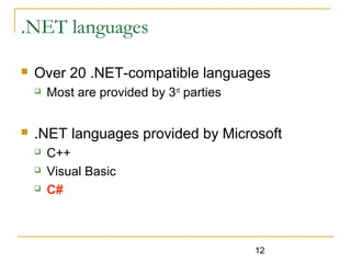 Csharp dot net | PPT