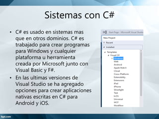 Caracteristicas de C Sharp | PPTX