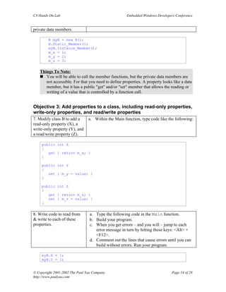 Csharp Hands On Lab Paul Yao | DOC | Programming Languages | Computing