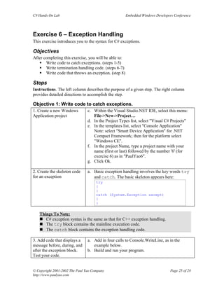 Csharp Hands On Lab Paul Yao | DOC | Programming Languages | Computing