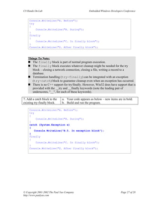 Csharp Hands On Lab Paul Yao | DOC | Programming Languages | Computing