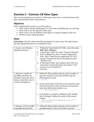 Csharp Hands On Lab Paul Yao | DOC | Programming Languages | Computing