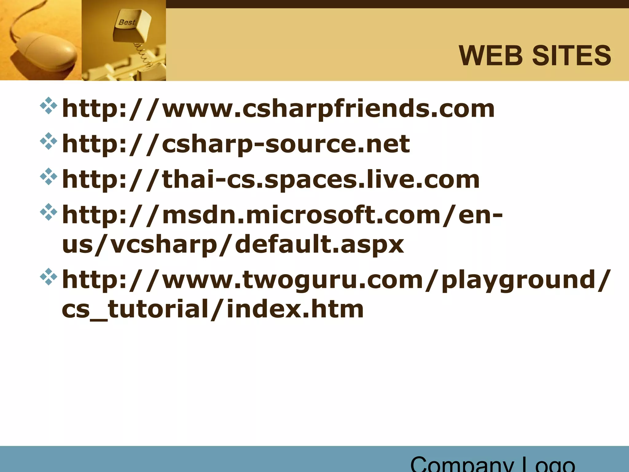 C sharp ide | PPT