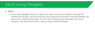 C# Starter L06-Delegates, Event Handling and Extension Methods | PDF