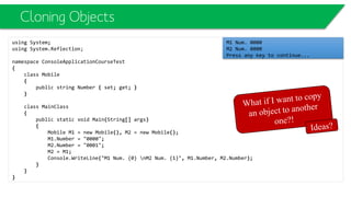 C# Starter L07-Objects Cloning | PDF