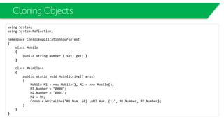 C# Starter L07-Objects Cloning | PDF