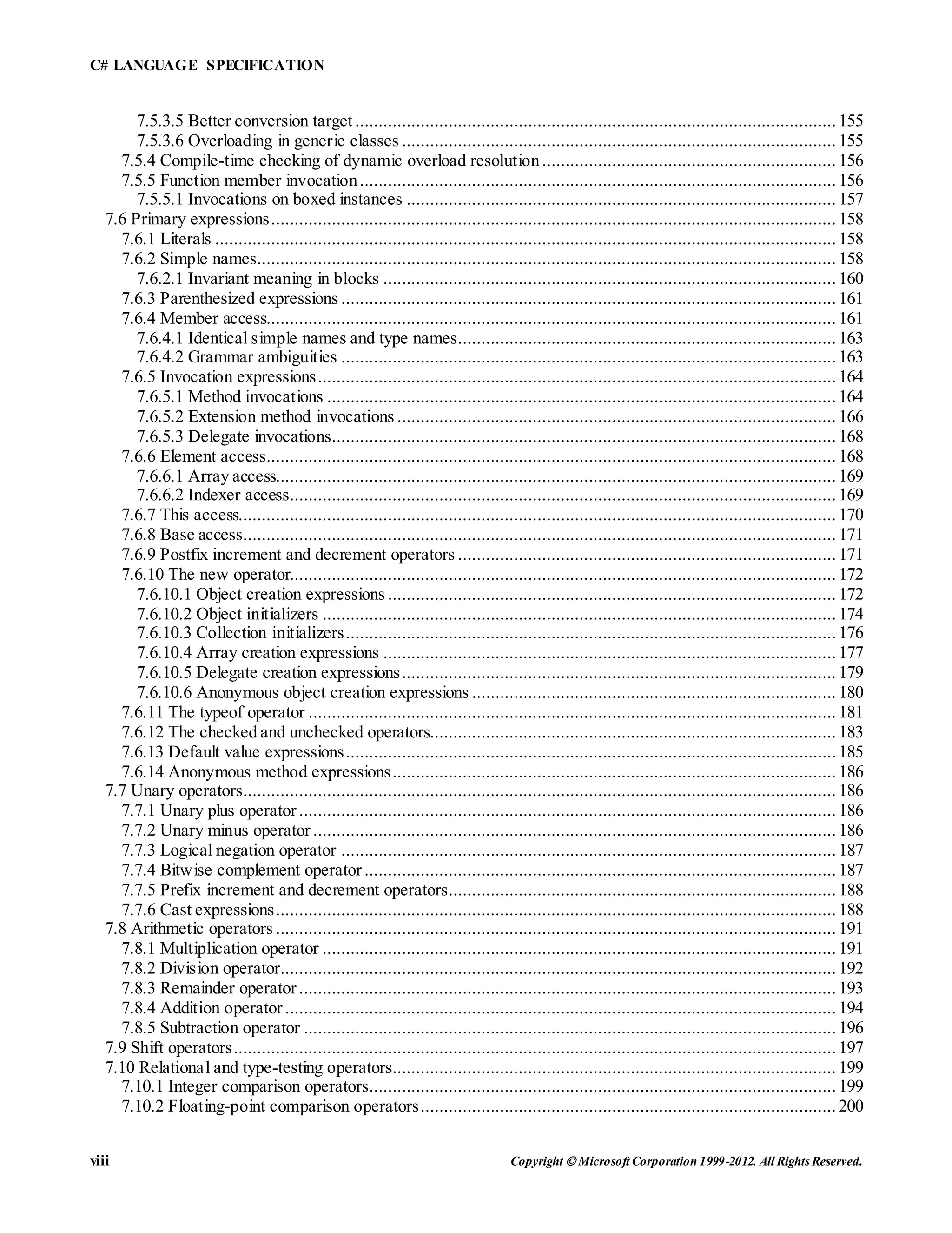 C sharp language specification | PDF