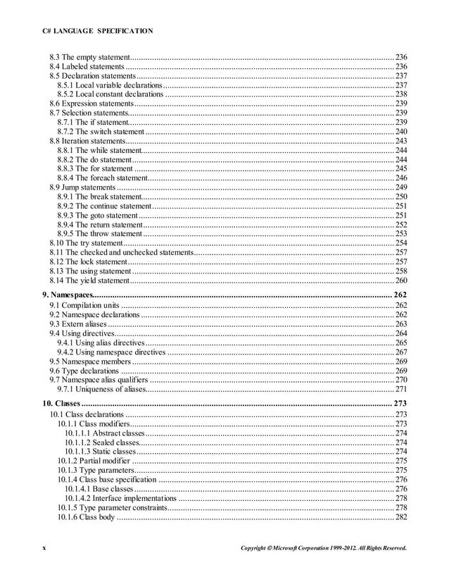 C sharp language specification | PDF