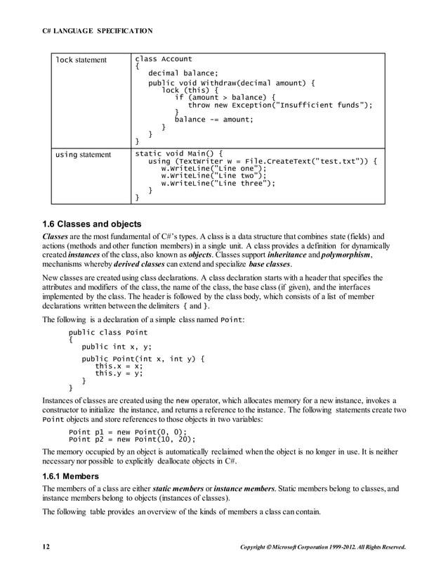 C Sharp Language Specification Pdf