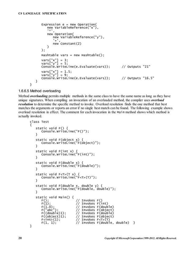 C sharp language specification | PDF