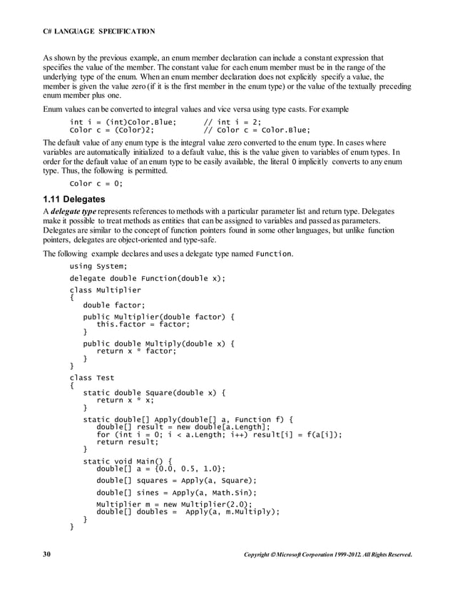C sharp language specification | PDF