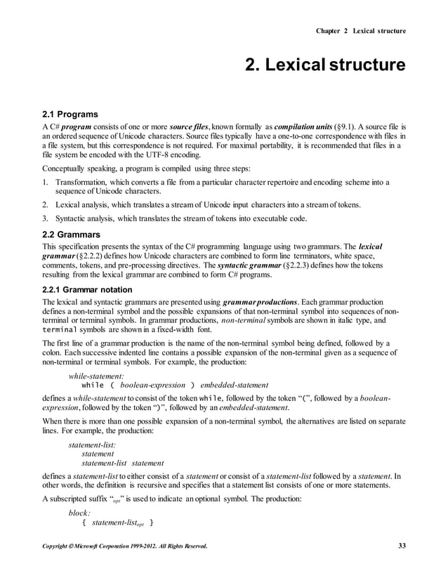 C sharp language specification | PDF