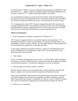 C sharp lesson1 | PDF