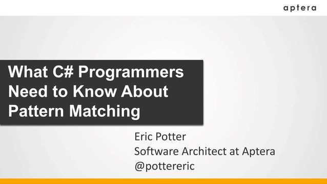 C# pattern matching | PPT